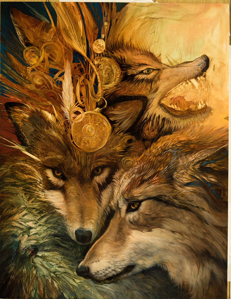 Three Hungry Wolves - Boris Vallejo and Julie Bell